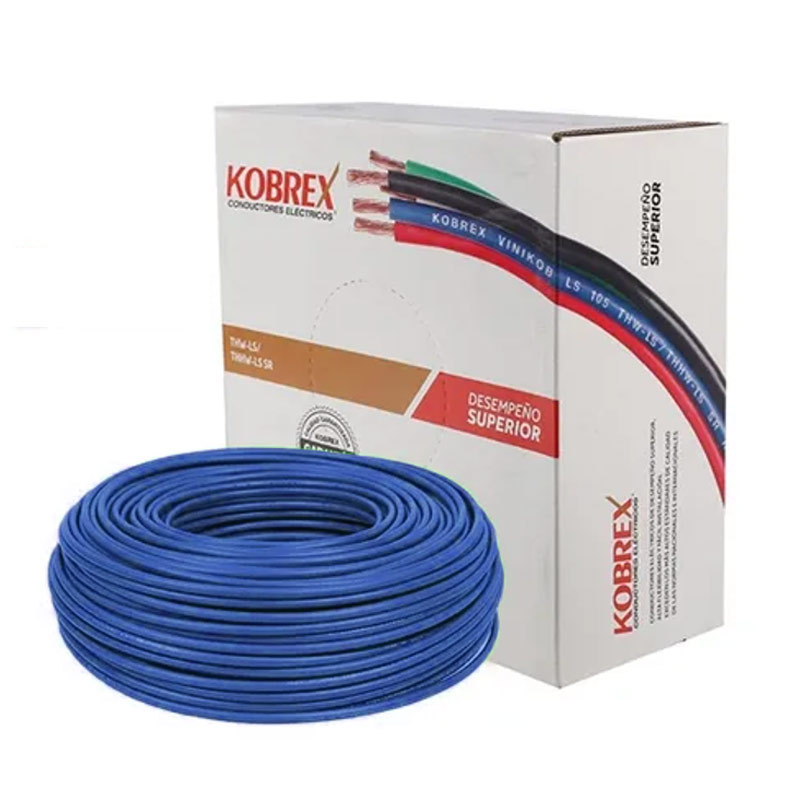 Caja de cable calibre 10 KOBREX vinikob LS 105 THW-LS/THHW-LS CT-SR RoHS 600V Azul - Cable ...